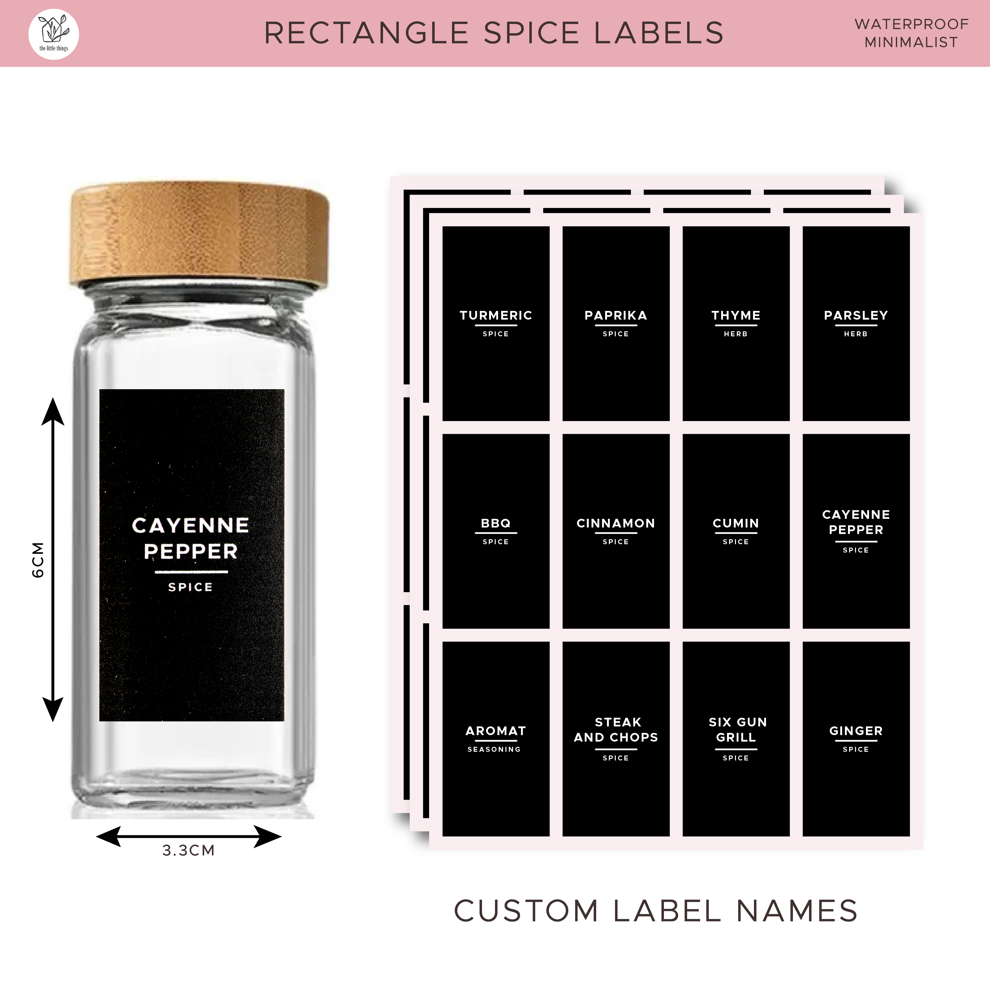 Rectangle Spice Labels – The Little Things